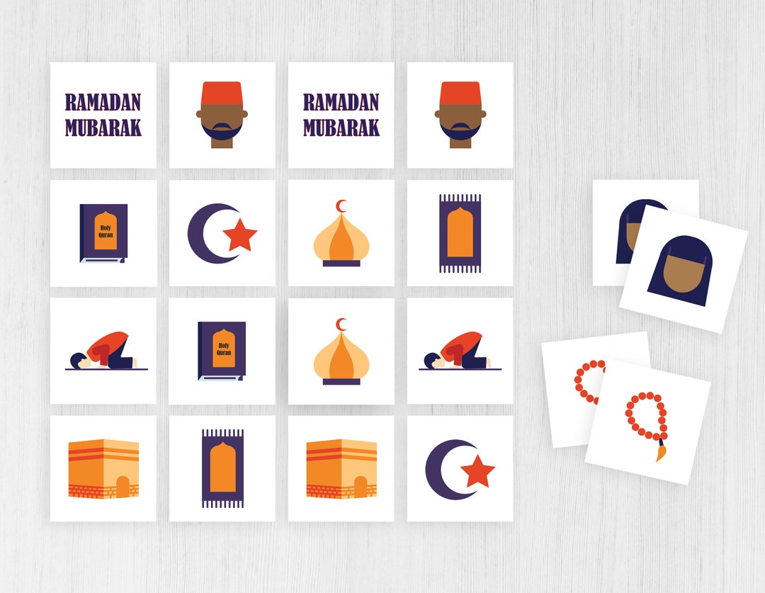 Islamic, Matching Cards Activity for Muslim Kids, Ramadan - Etsy