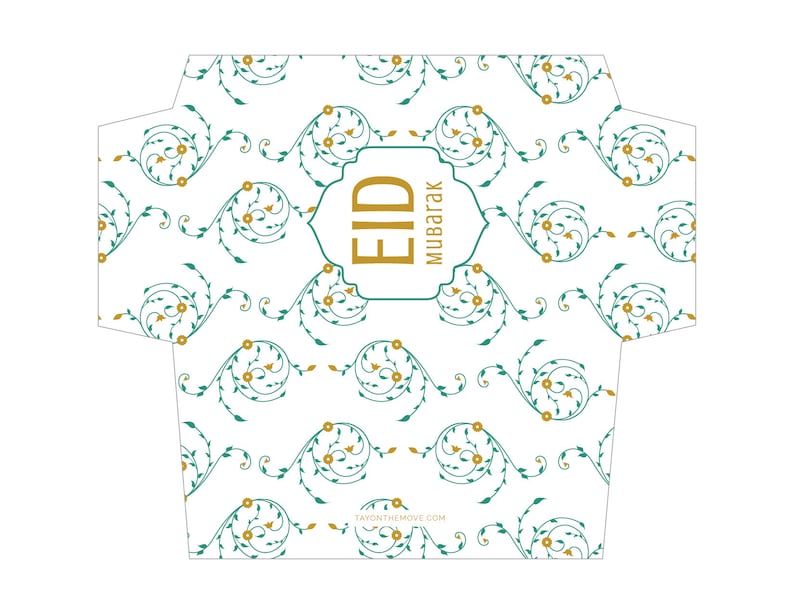 Eid Mubarak Money Envelope in 2 Color Combos, DIY Printable - Etsy