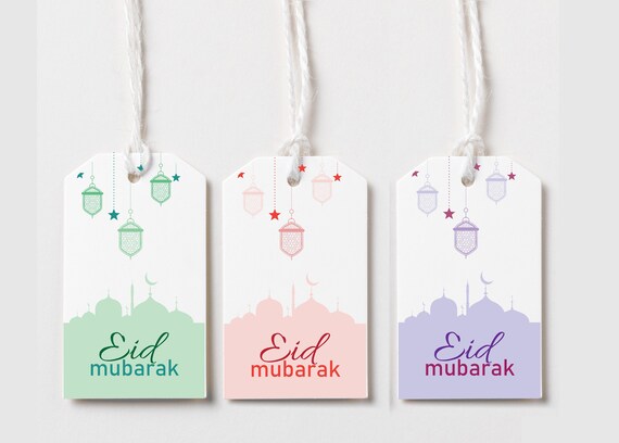 Eid Mubarak Gift Tags Islamic Printable Islamic Crafts DIY - Etsy