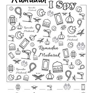 Ramadan I Spy Printable Activity for Islamic Kids With Two Difficulty ...