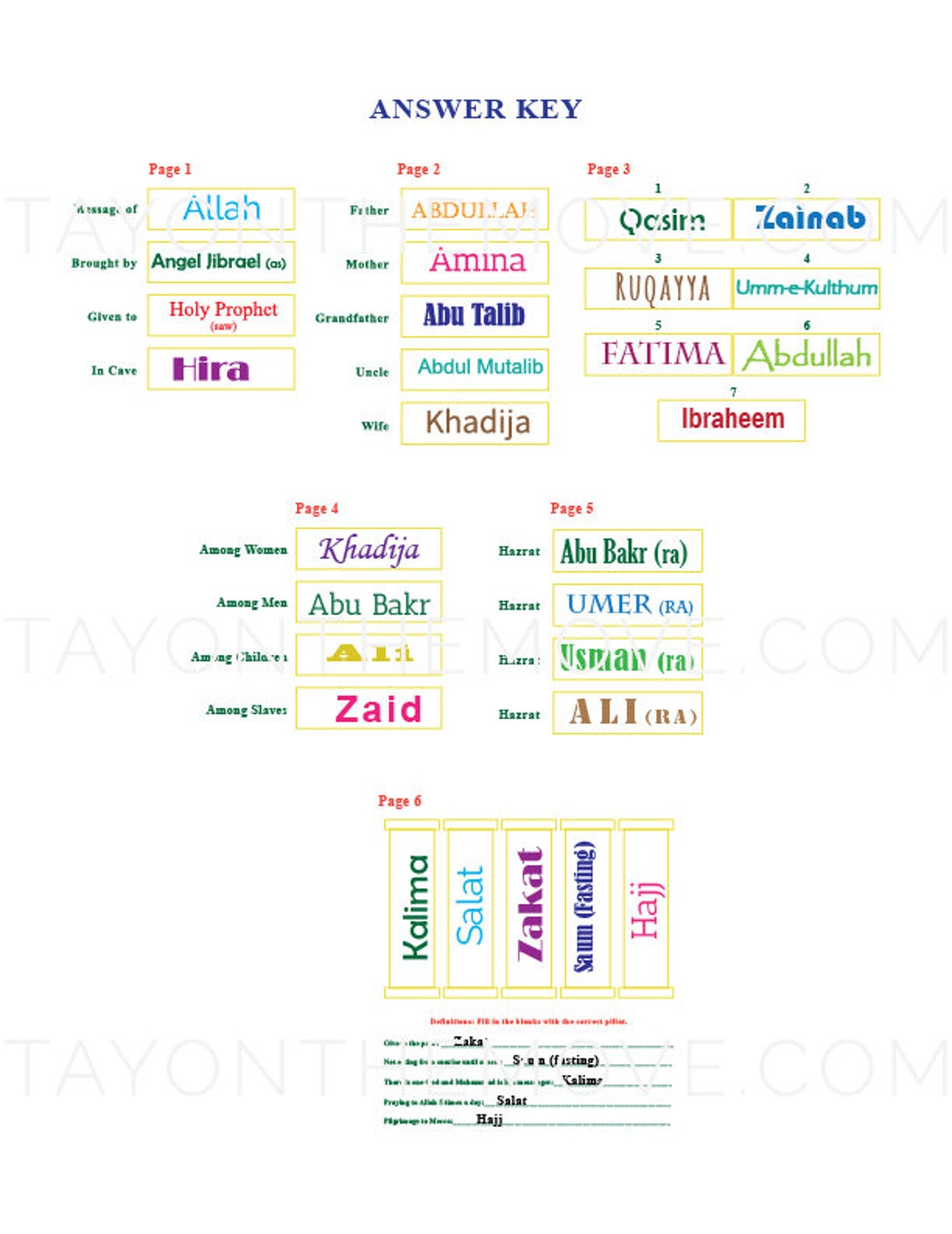 Islamic General Knowledge Book for Muslim Children Printable - Etsy