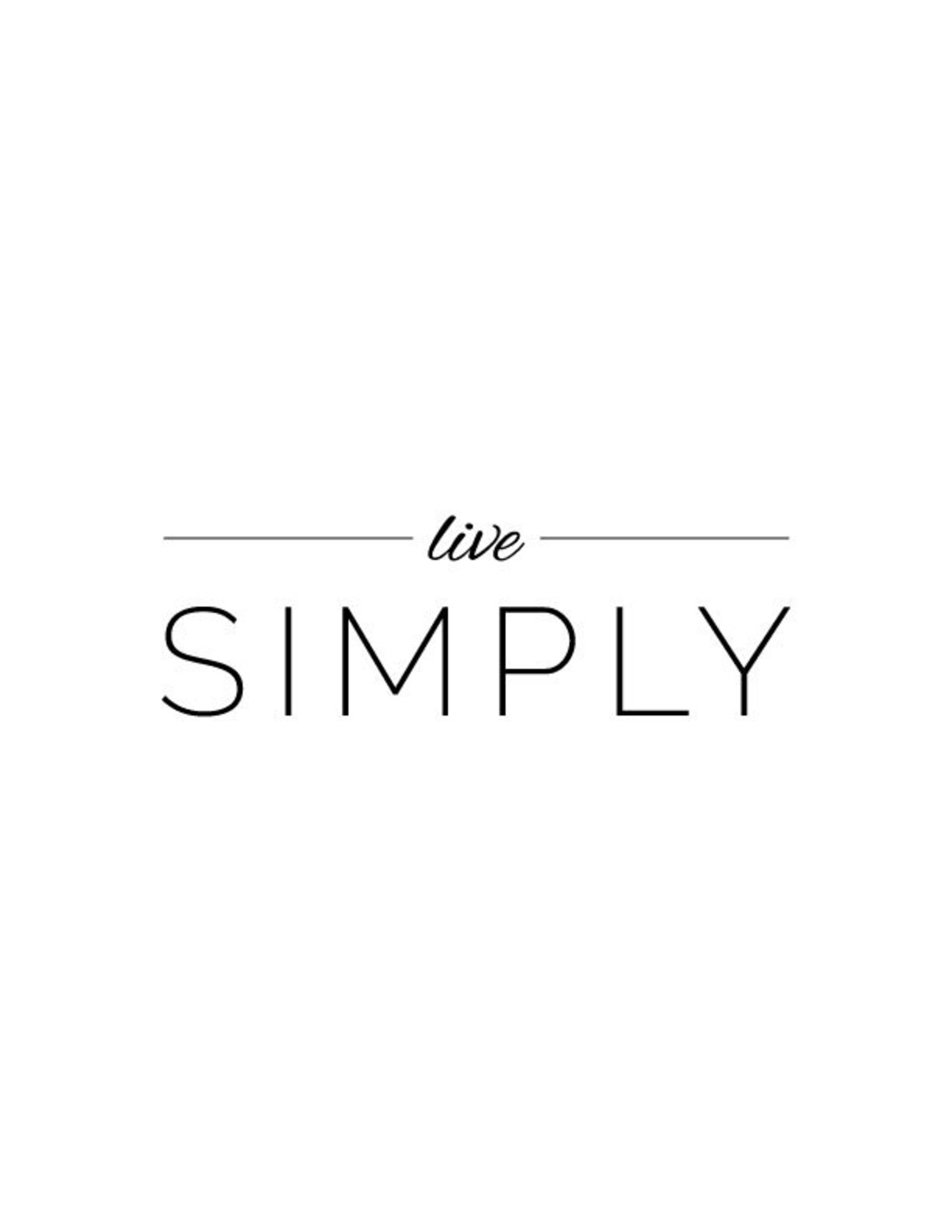 Live Simply Typographic Print - Etsy