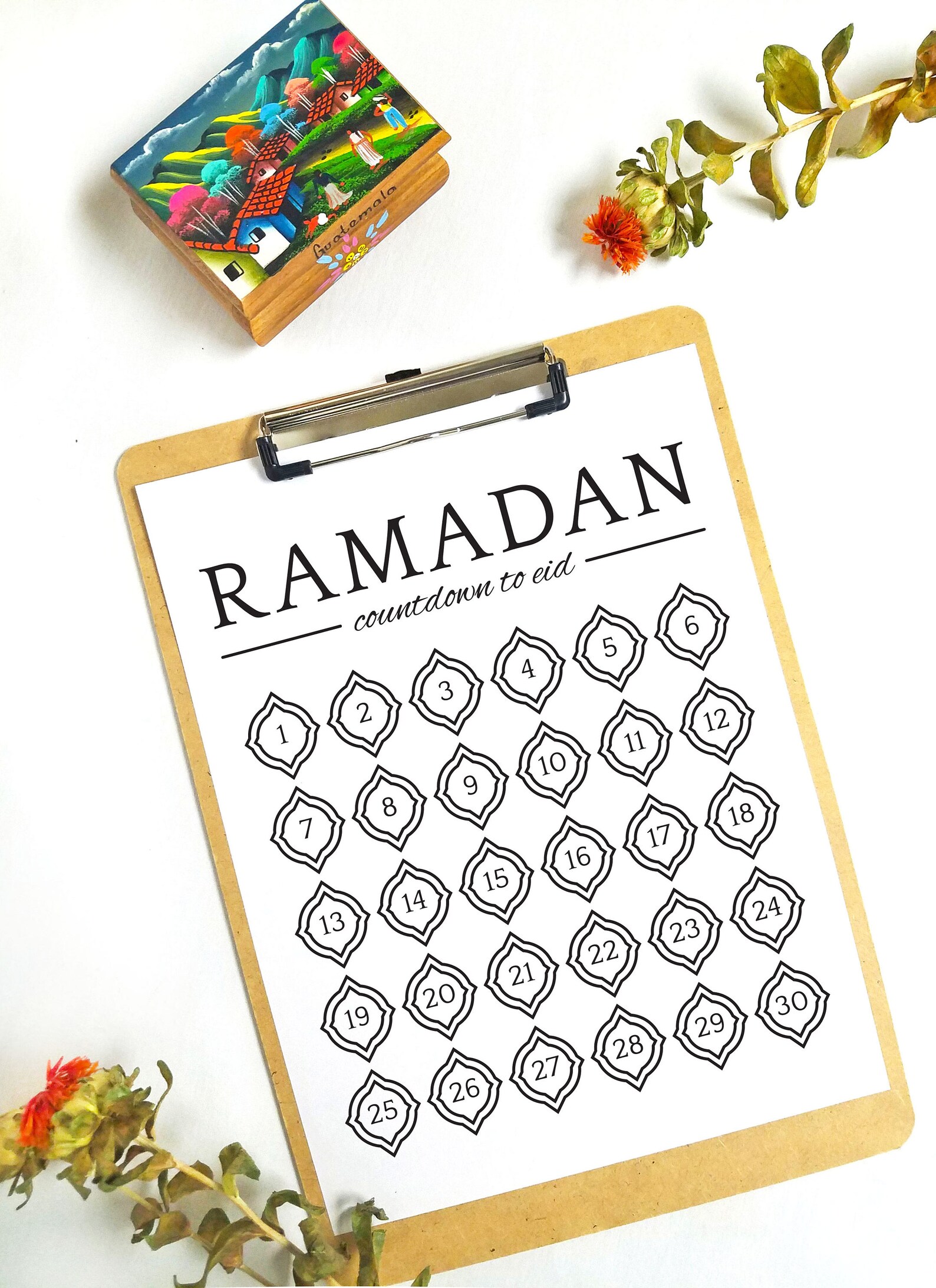 Ramadan Countdown to Eid Chart Printable - Etsy
