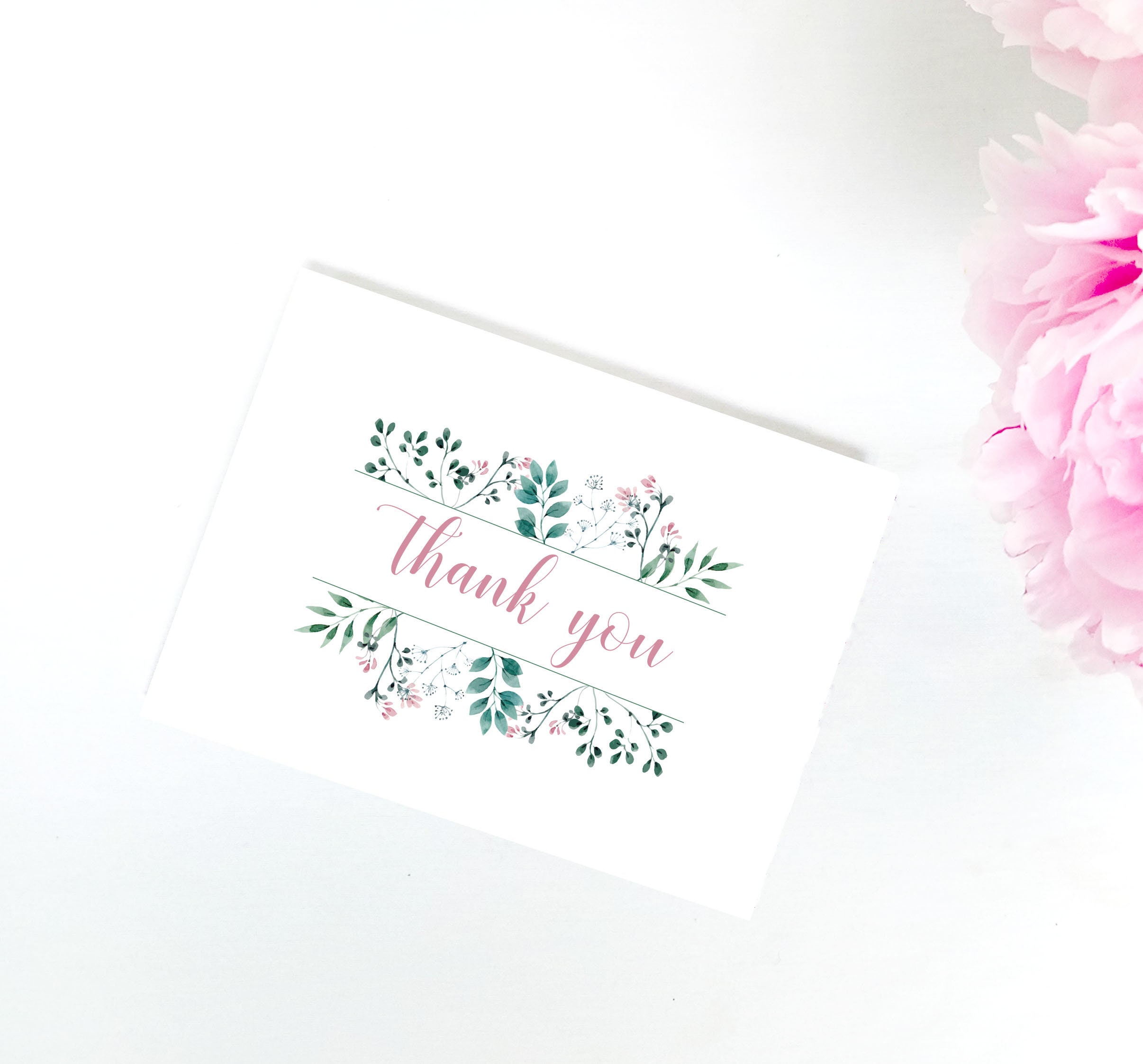 Three Thank You Cards, Floral, Printable - Etsy