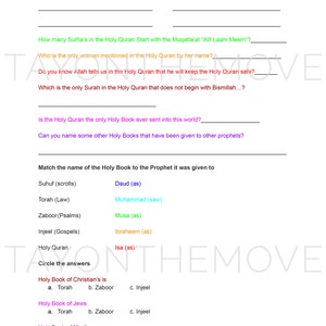 Exploring the Holy Book, Quran, Worksheet for Muslim Children. Ramadan ...