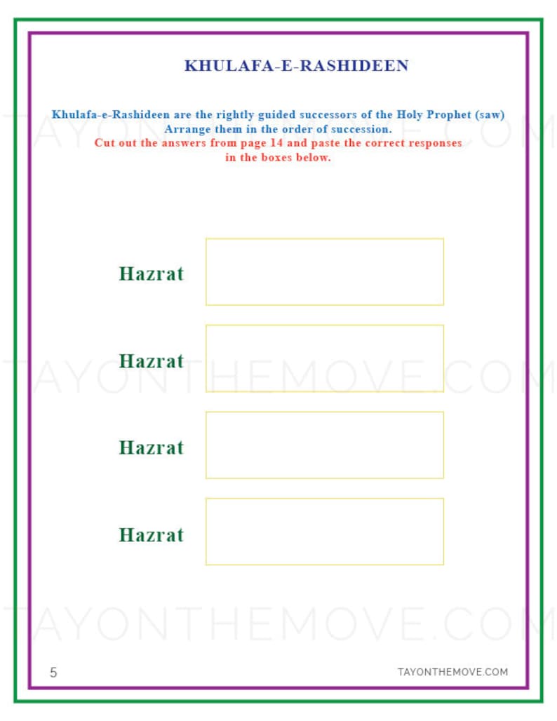 Islamic General Knowledge Book for Muslim Children, Printable, Muslim ...