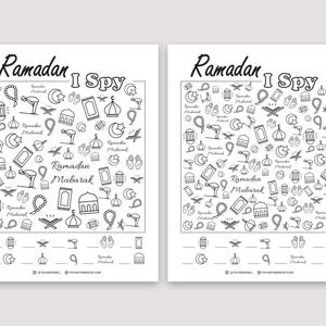 Ramadan I Spy Printable Activity for Islamic Kids With Two Difficulty ...