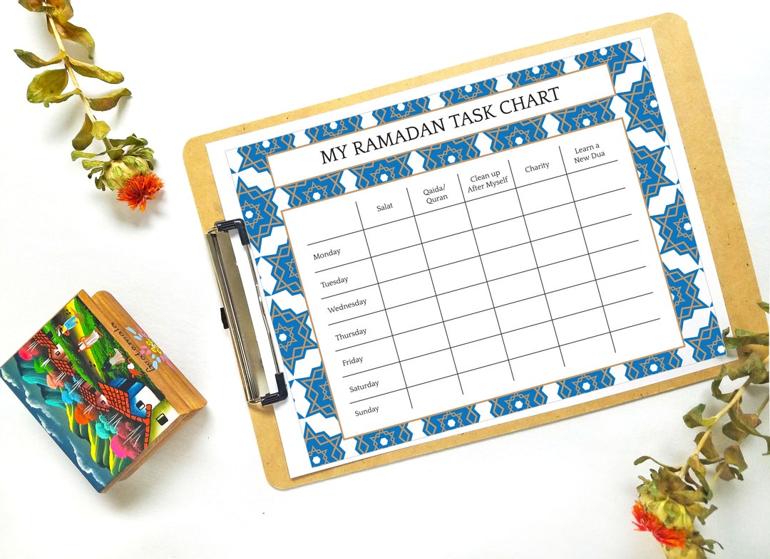 Ramadan Task Chart for Kids Printable - Etsy