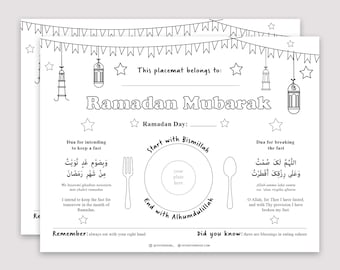Ramadan Printable Table Mat for Kids, Ramadan Gift, Ramadan Craft ...