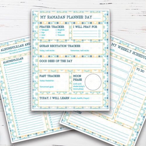 Ramadan Planner for Kids Printable Weekly Planner Islamic - Etsy