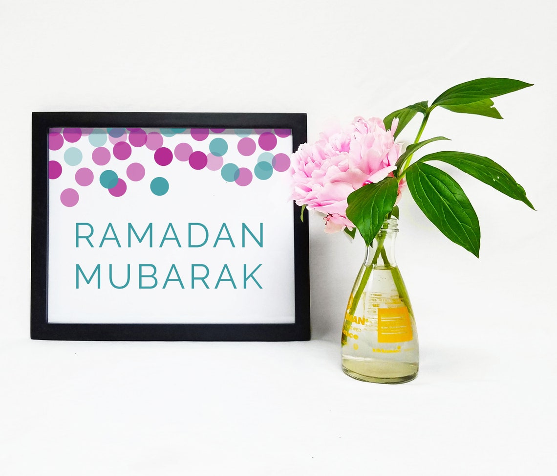 Ramadan Mubarak Printable, Modern, Simple, Colorful - Etsy