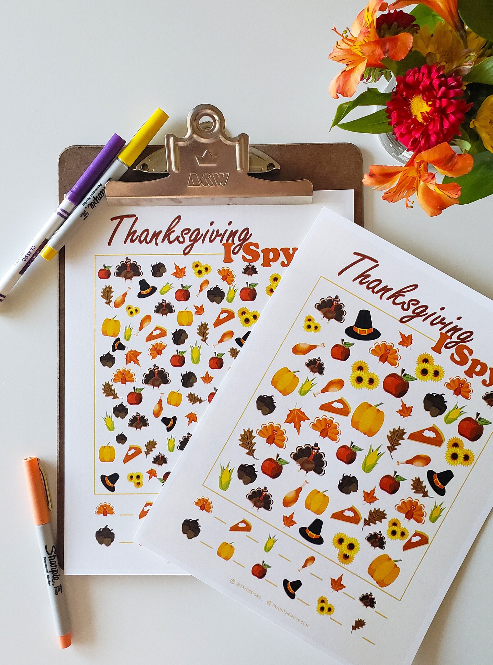 Thanksgiving I Spy Printable Activity for Kids With Two Difficulty - Etsy