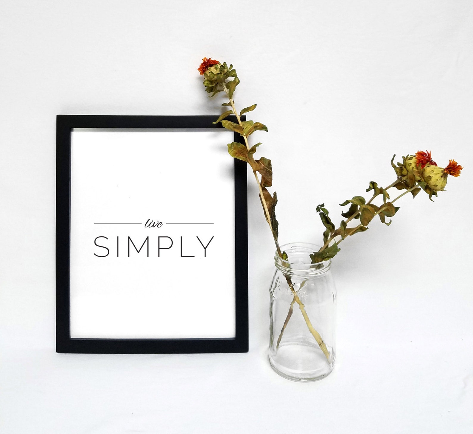 Live Simply Typographic Print - Etsy