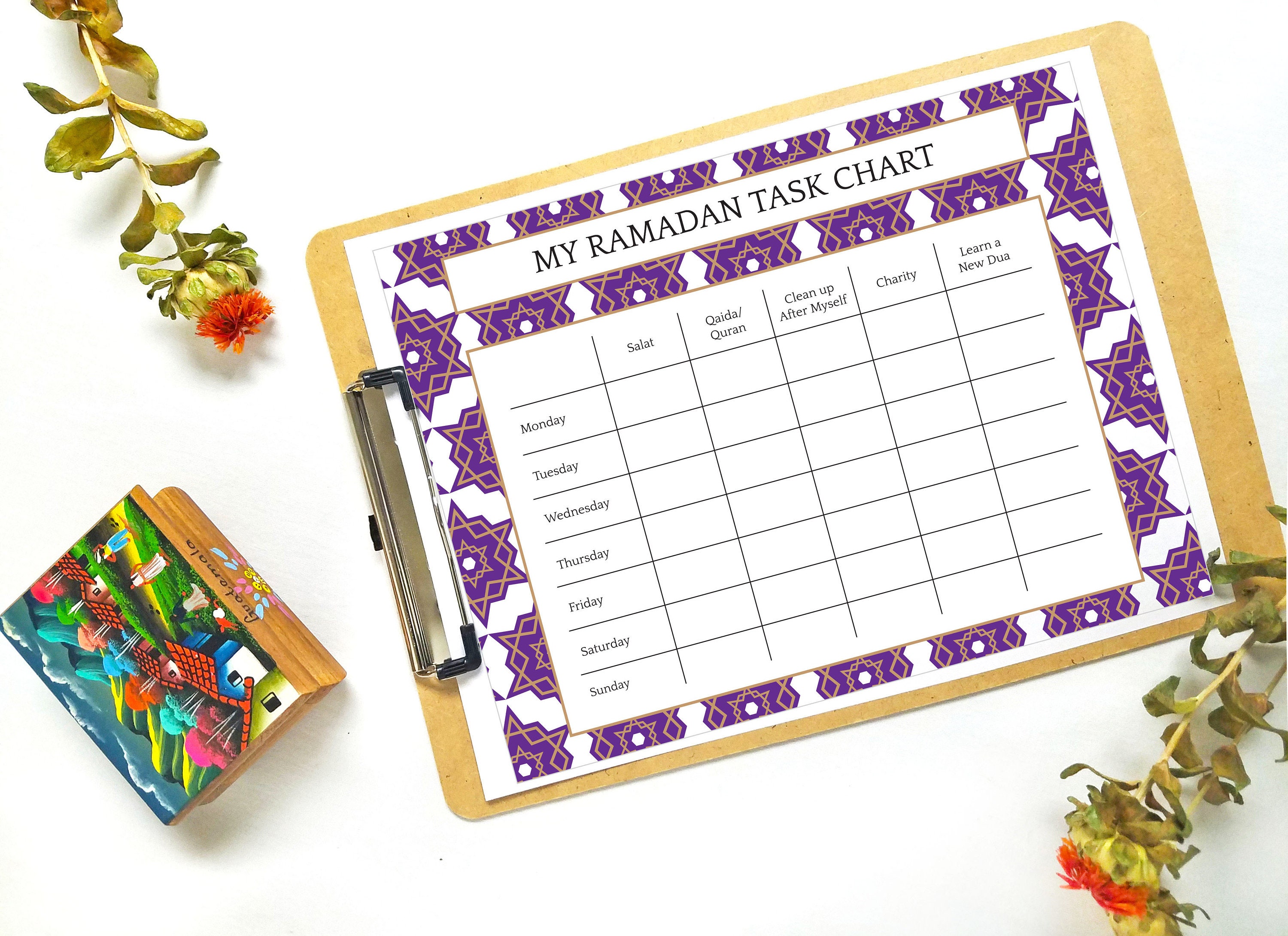 Ramadan Task Chart for Kids Printable - Etsy