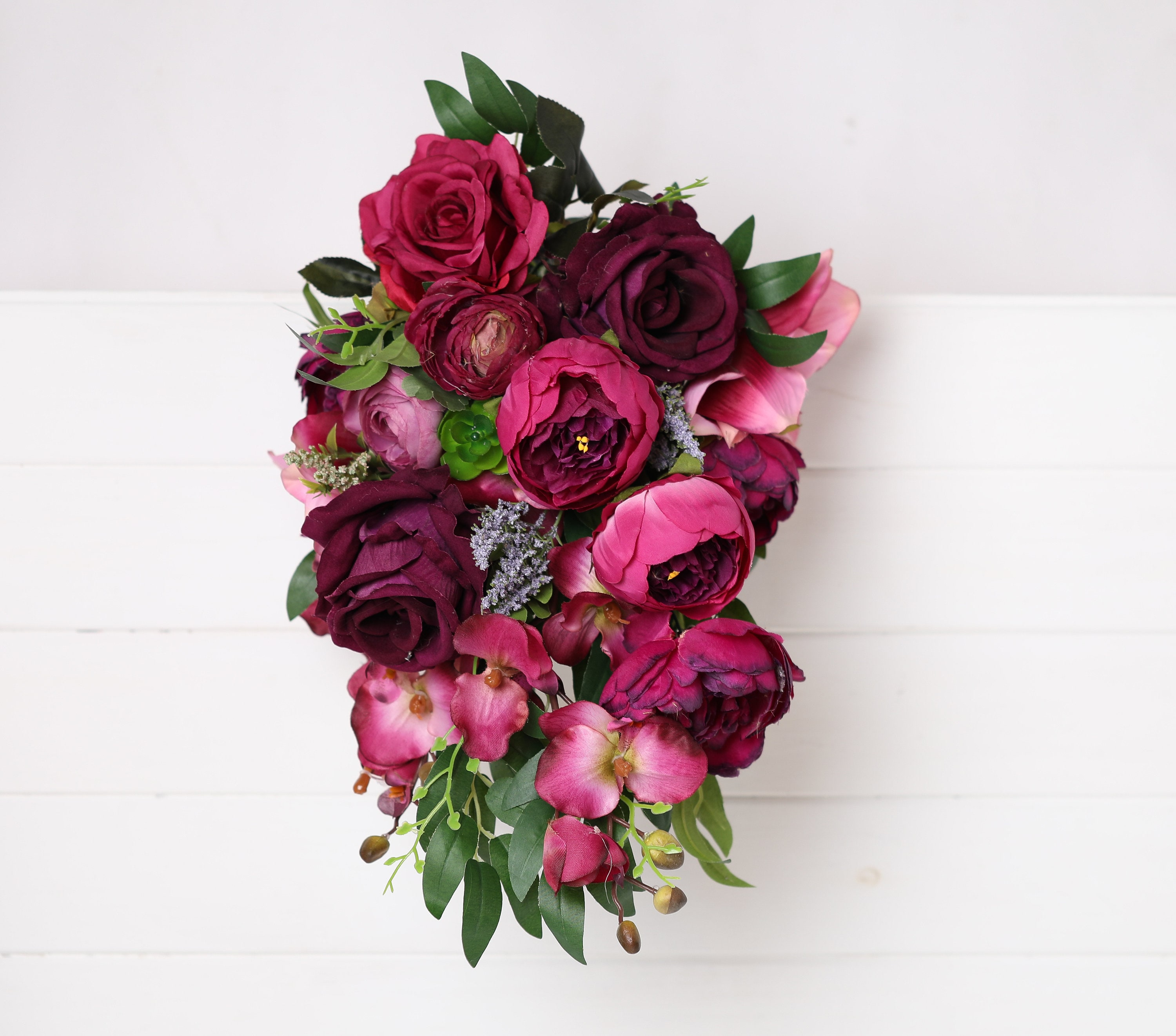 Hot Pink Wedding Bouquet Fuchsia Bridal Bouquet Hot Pink Hawaii Summer ...
