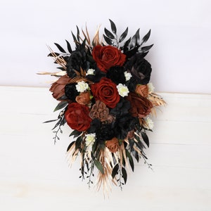 Black Rust Gold Wedding Bouquet Black Rust Gold Terracotta Bouquet Goth ...