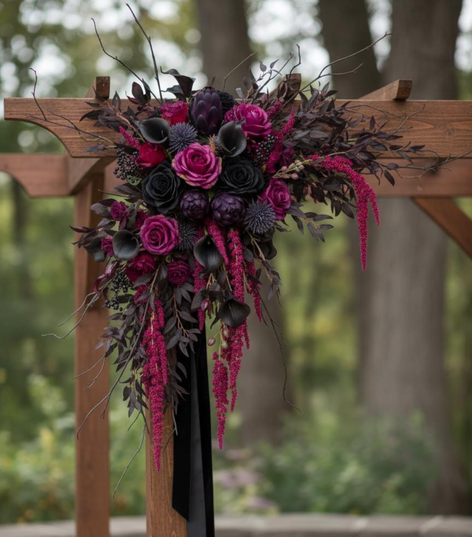 Black Fuchsia Wedding Archway Black Fuchsia Halloween Gothic Wedding ...