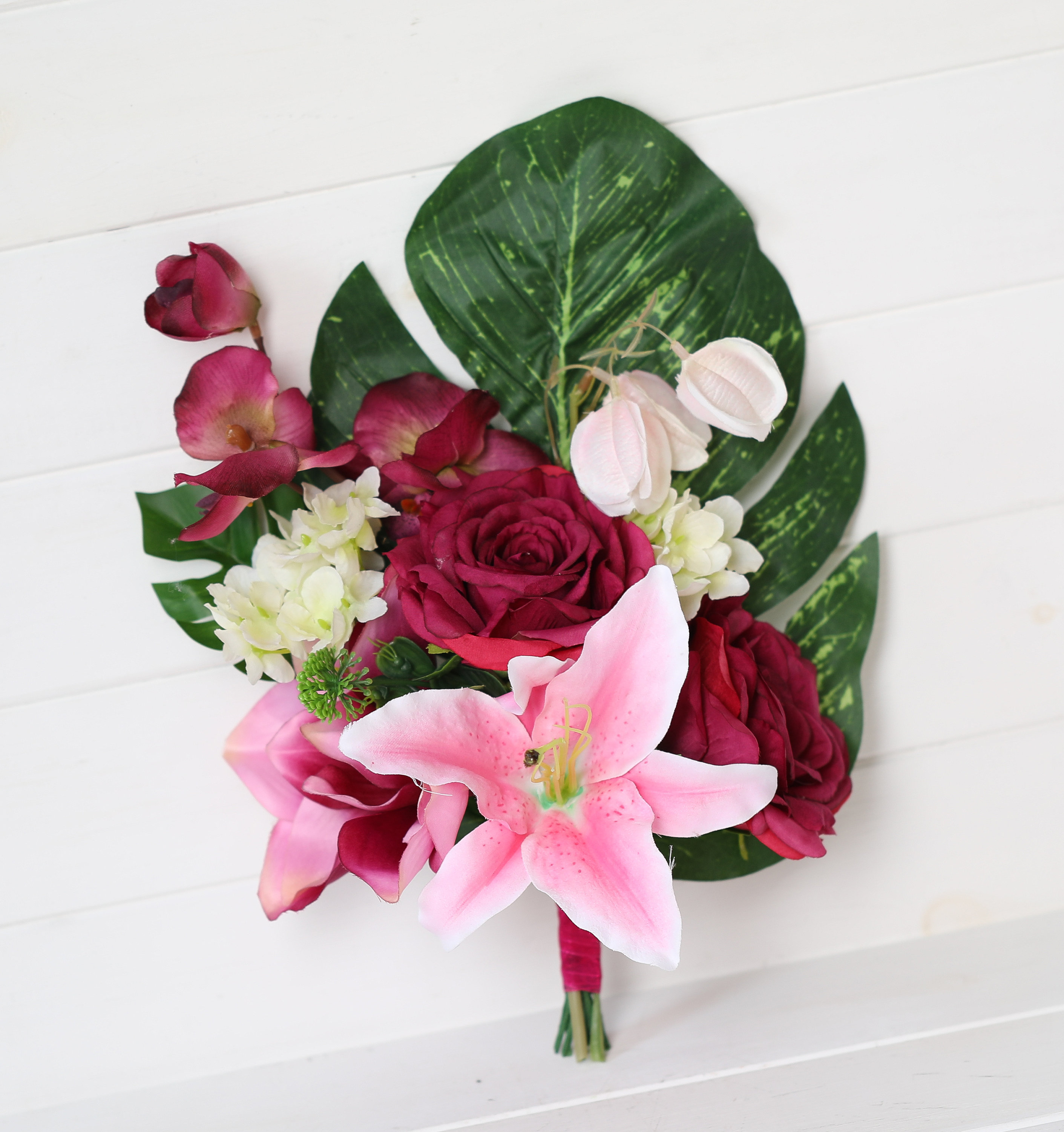 Hot Pink Wedding Bouquet Fuchsia Bridal Bouquet Hot Pink Hawaii Summer ...