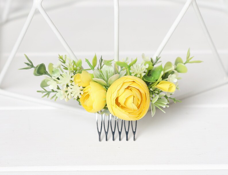 Yellow Flower Hair Comb: Spring Wedding Hairpiece - Etsy