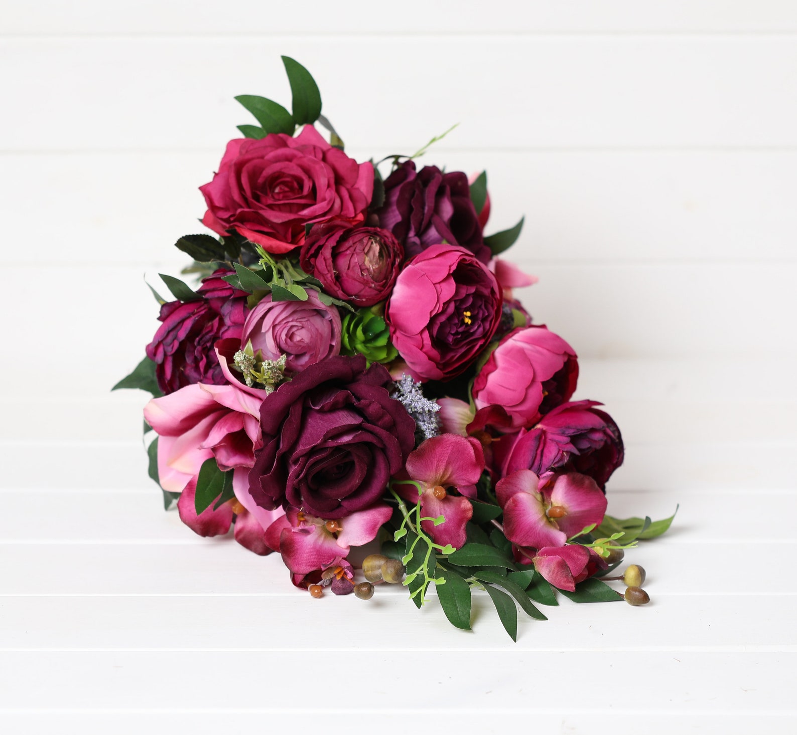 Hot Pink Wedding Bouquet Fuchsia Bridal Bouquet Hot Pink Hawaii Summer ...