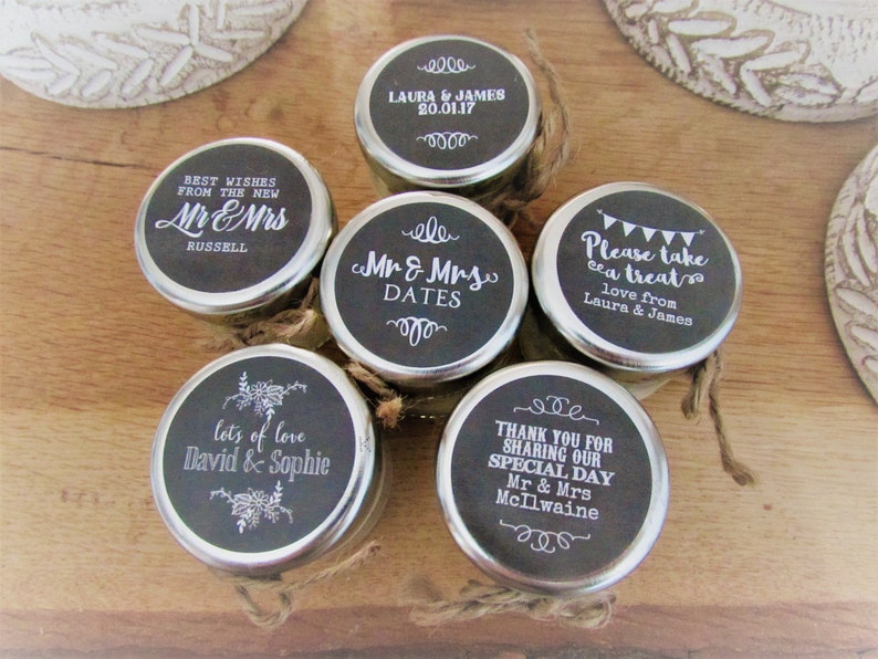 50 Personalised Candle Wedding Favours In Upcycled Jars Using Etsy