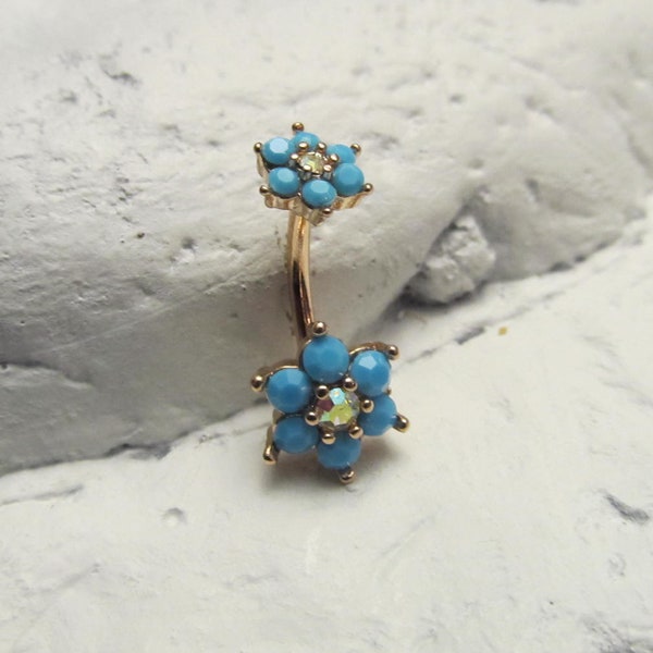Flower Belly Ring - Etsy