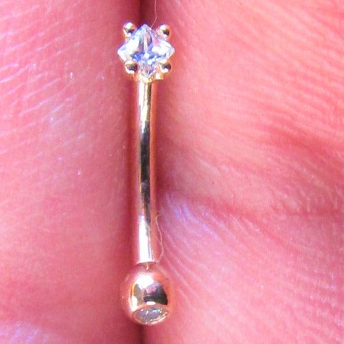 14k Solid Rose Gold Rook Piercingdaith Piercingeywbrow - Etsy