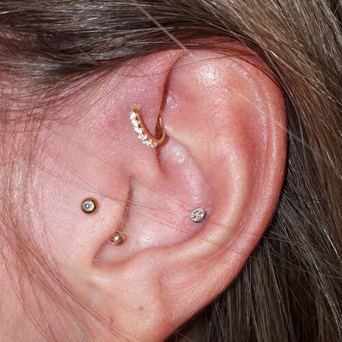 14k Solid Gold Helix Piercing Seamless Hoop Ring...18g..or - Etsy