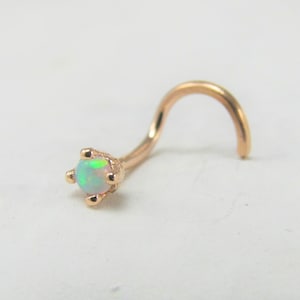 14k Rose Gold Tiny 1.5mm Opal Nose Ring Stud..20g..solid Gold - Etsy