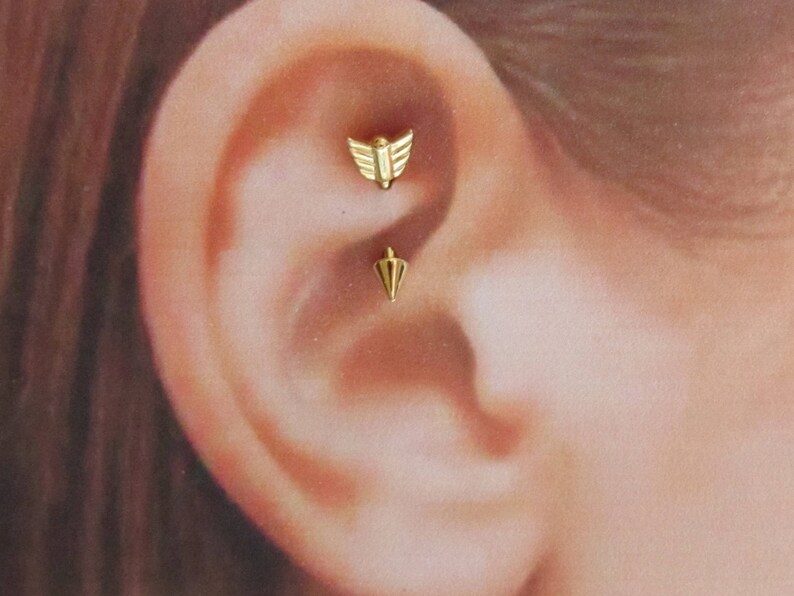 Golden Rook Piercing Arrow Curved Barbell..16g..8mm - Etsy