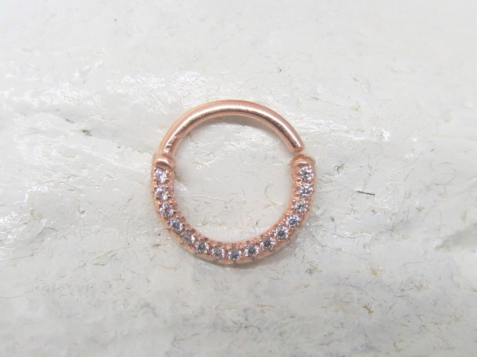 14k Solid Rose Gold Daith Piercing Eternity Bendable Ring..16g..8mm - Etsy