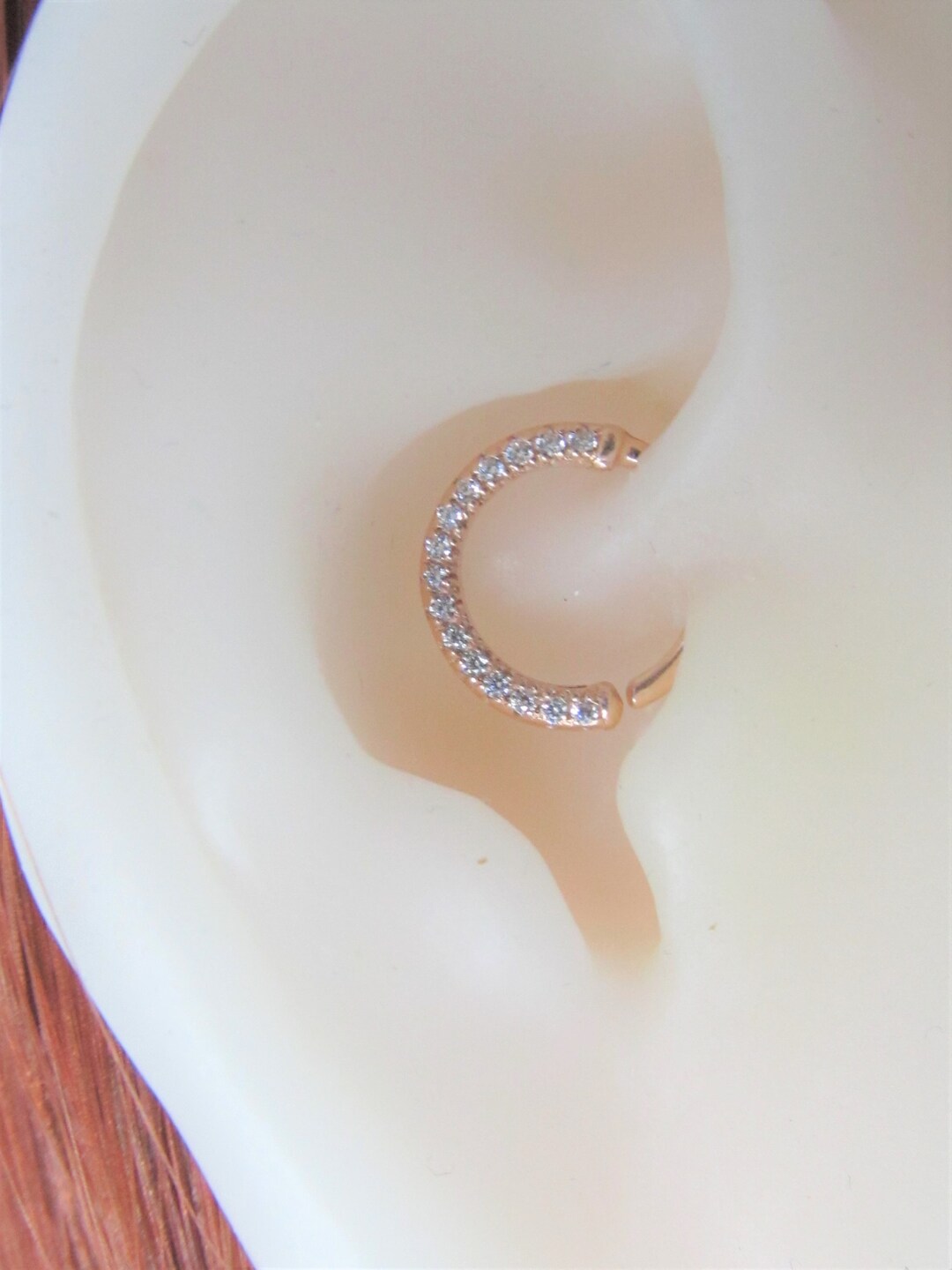 14k Solid Rose Gold Daith Piercing Eternity Bendable Ring..16g..8mm - Etsy