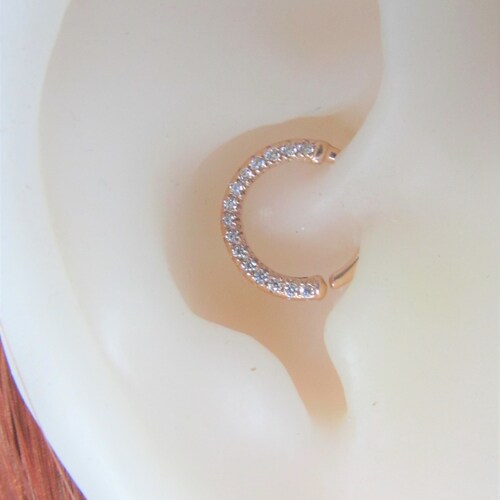 14k Solid Rose Gold Daith Piercing Eternity Bendable - Etsy
