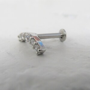 Forward Helix 6 Cz Surgical Steel Labret,internally Threaded..16g..6mm ...