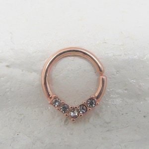 Rose Gold Plated Daith Piercing 5cz Bendable Ring.18g Or.16g..8mm - Etsy