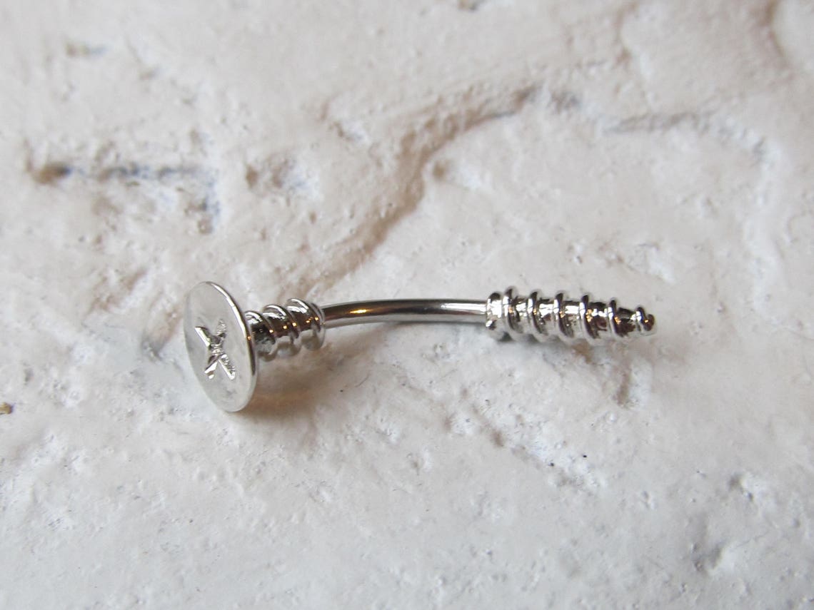 Rook Piercing Screw Bolt Curved Barbell..16g..8mm - Etsy