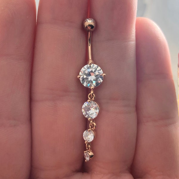 Long Belly Ring - Etsy