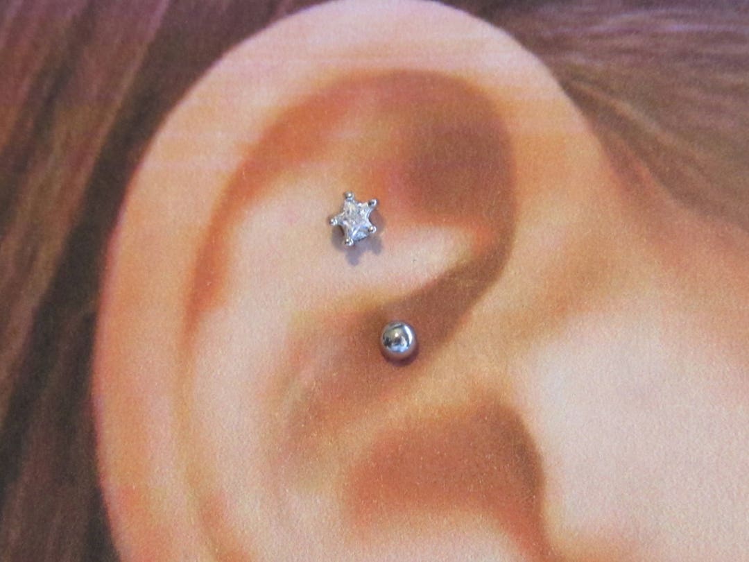 Rook Piercing Star,surgical Steel 16g..8mm - Etsy