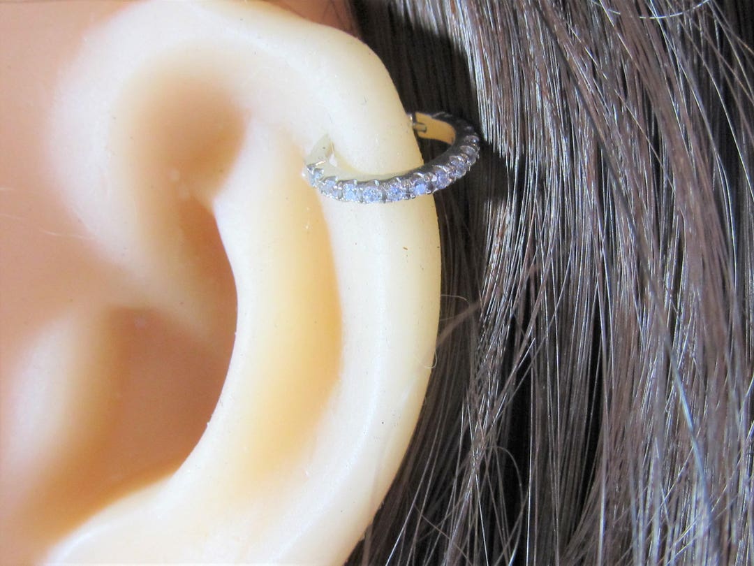 14kt Solid White Gold Helix,cartilage Clicker Ring..16g..8mm - Etsy