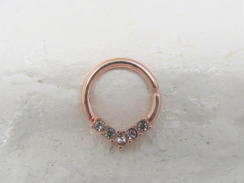 Rose Gold Plated Septum 5cz Bendable Ring..16g..or 18g..8mm - Etsy