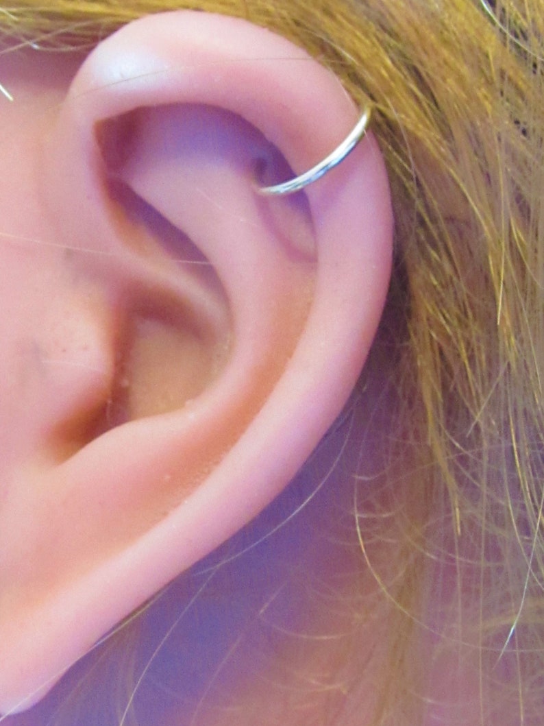 14k Solid Gold Helix Piercing Seamless Hoop Ring...18g..or 20g...8mm - Etsy