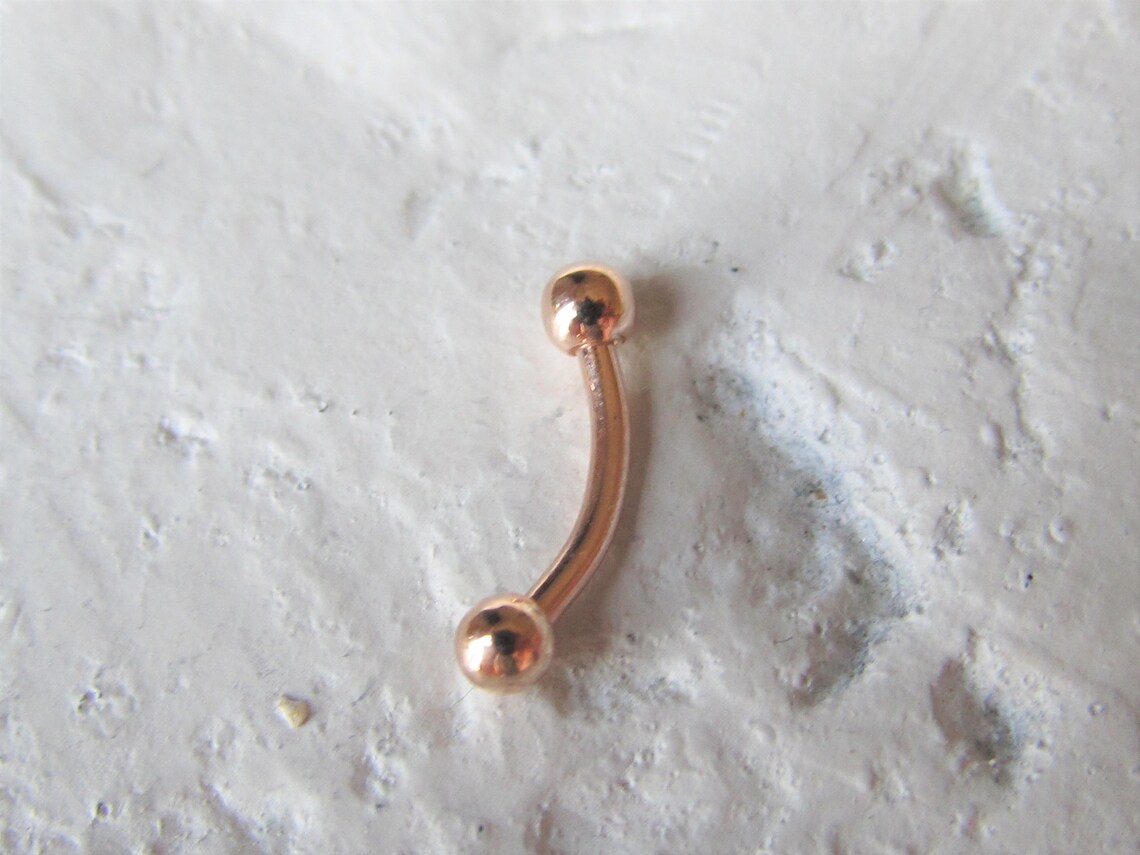 14k Solid Rose Gold Rook Piercingdaith Piercing Curved | Etsy