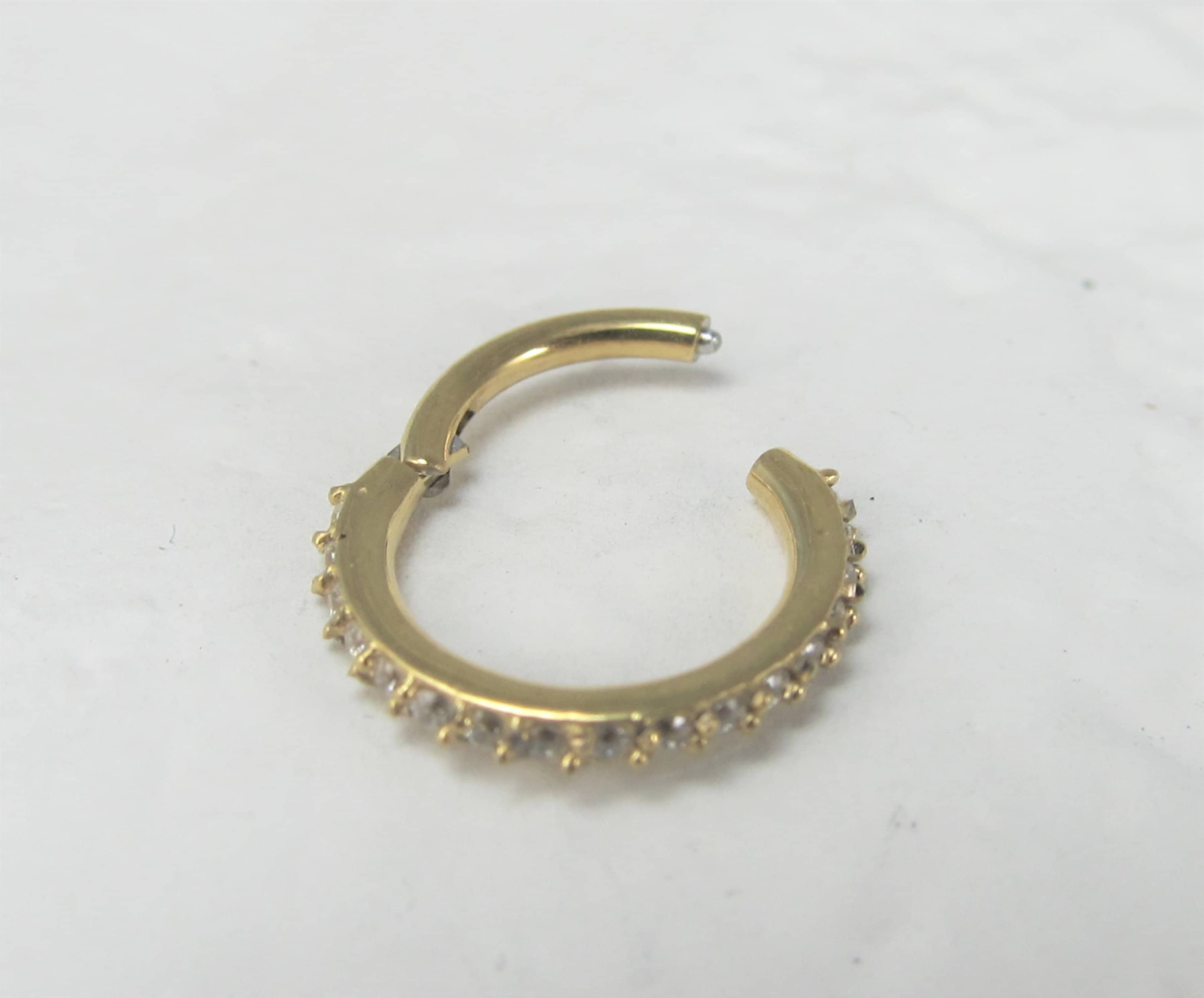 Gold Helix Clicker,surgical Steel Multistone..16g..8mm - Etsy