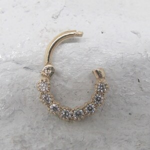 14k Solid Gold Daith Piercing,septum,crown Clicker..16g..8mm - Etsy