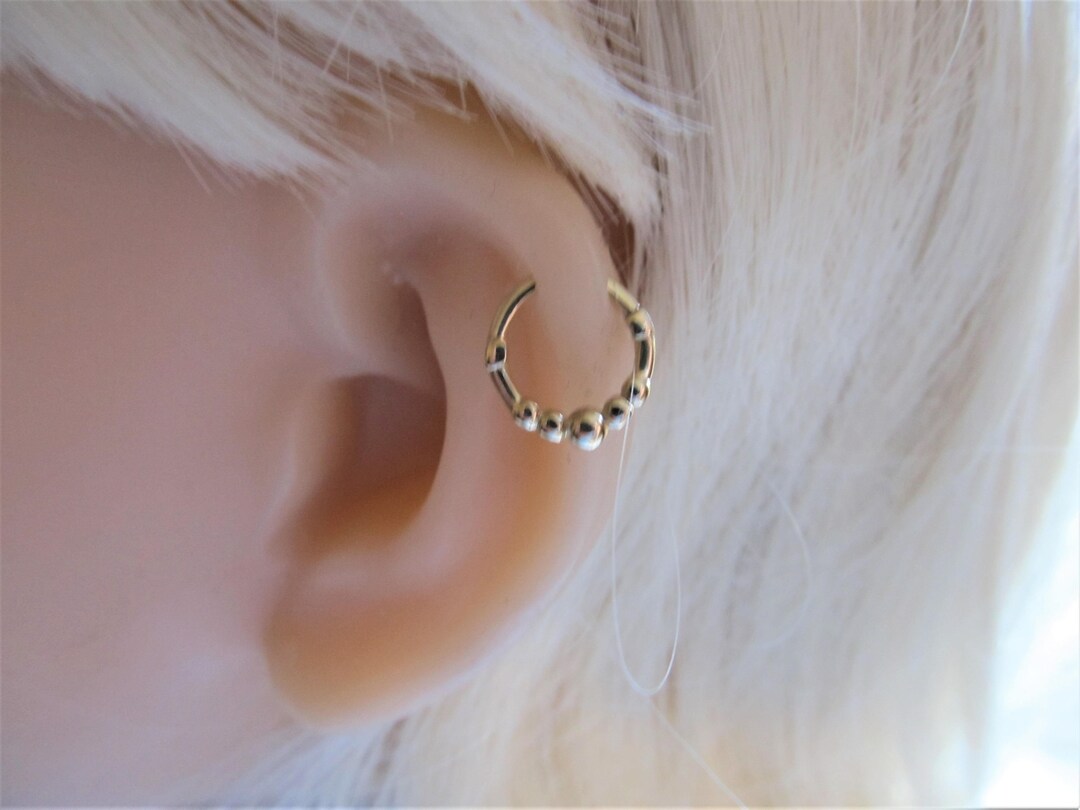 14k Solid Gold Helix,cartilage,setum,daith Clicker Ring..16g..8mm - Etsy