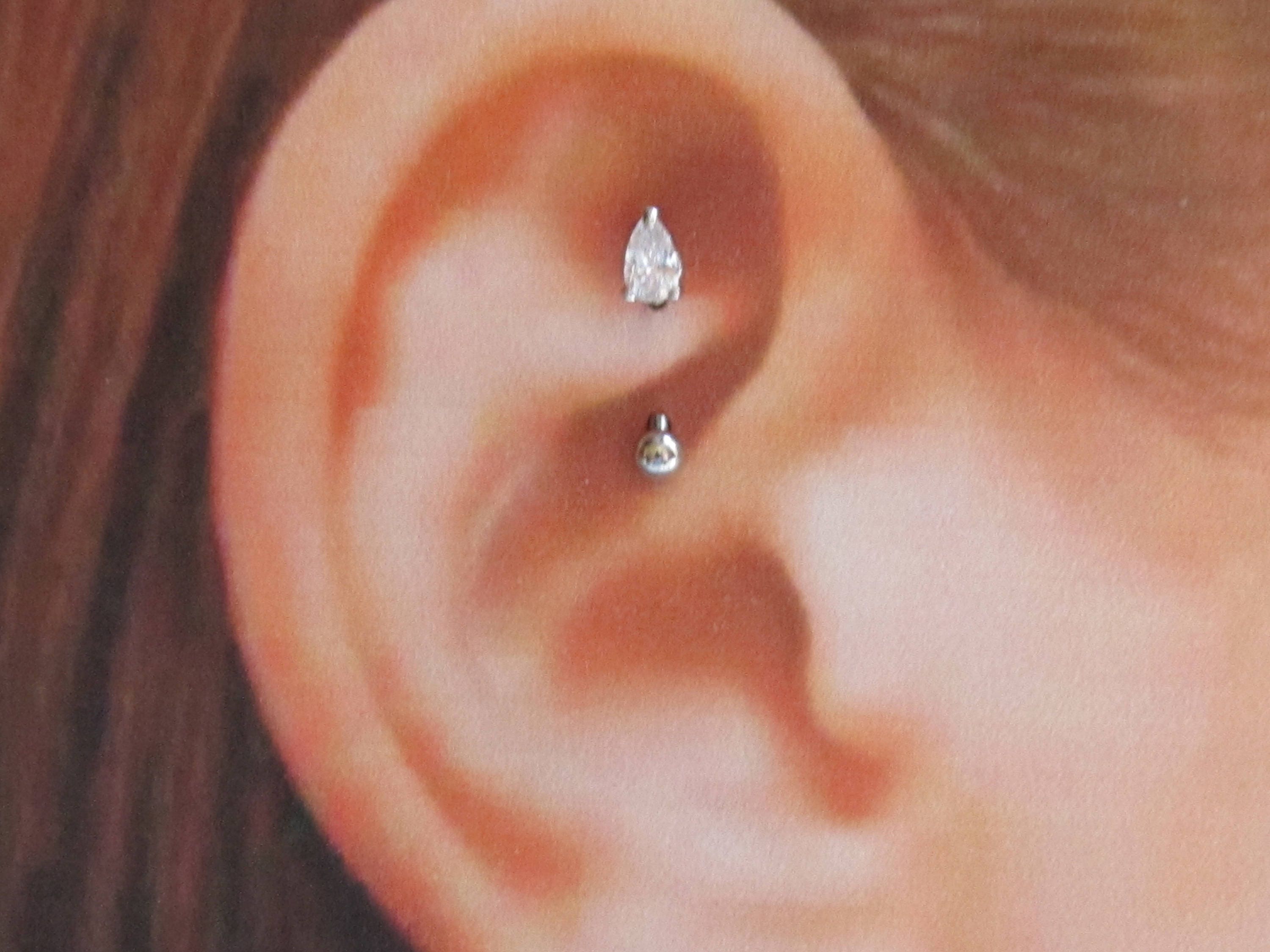 Rook Piercing Prung Set Tear Drop Curved Barbell..16g..8mm..3mm Ball - Etsy