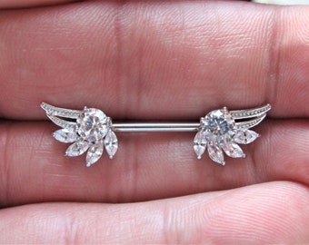 Angel wing nipple barbell store