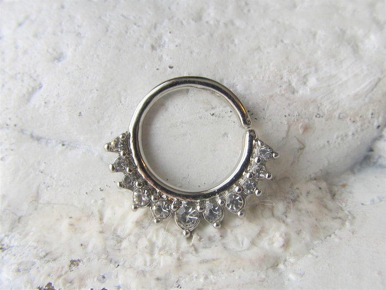 Daith Piercing silver Colormultistone Cz Bendable - Etsy