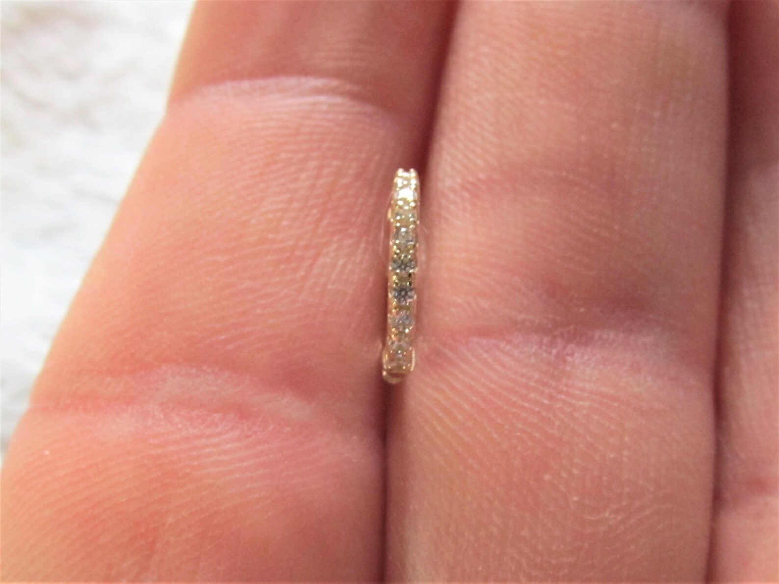 14kt Solid Gold Helix, Cartilage Piercing Clicker Ring With Clear Cz's ...