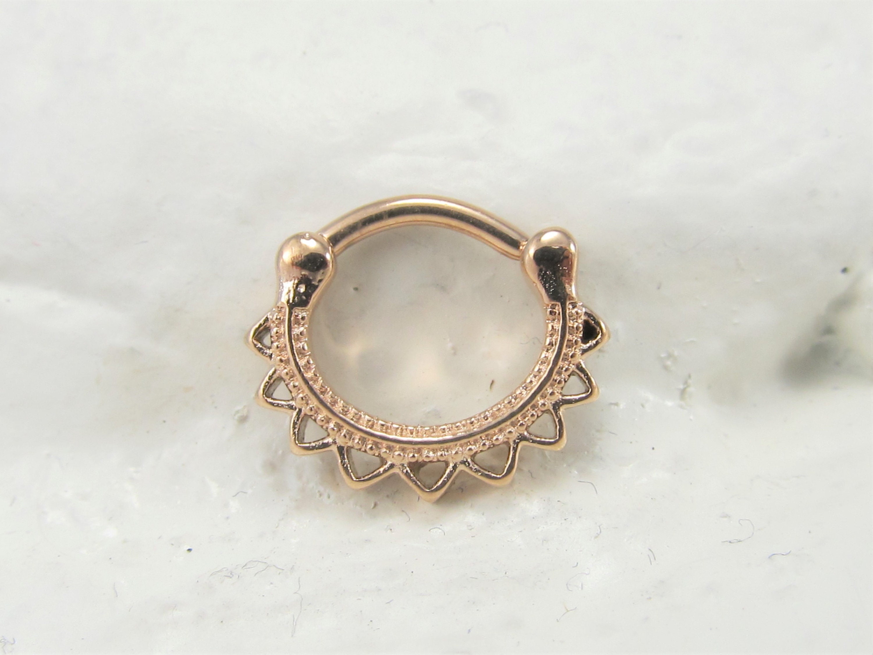 Rose Gold Daith Piercing,septum Piercing Surgical Steel Clicker Ring ...